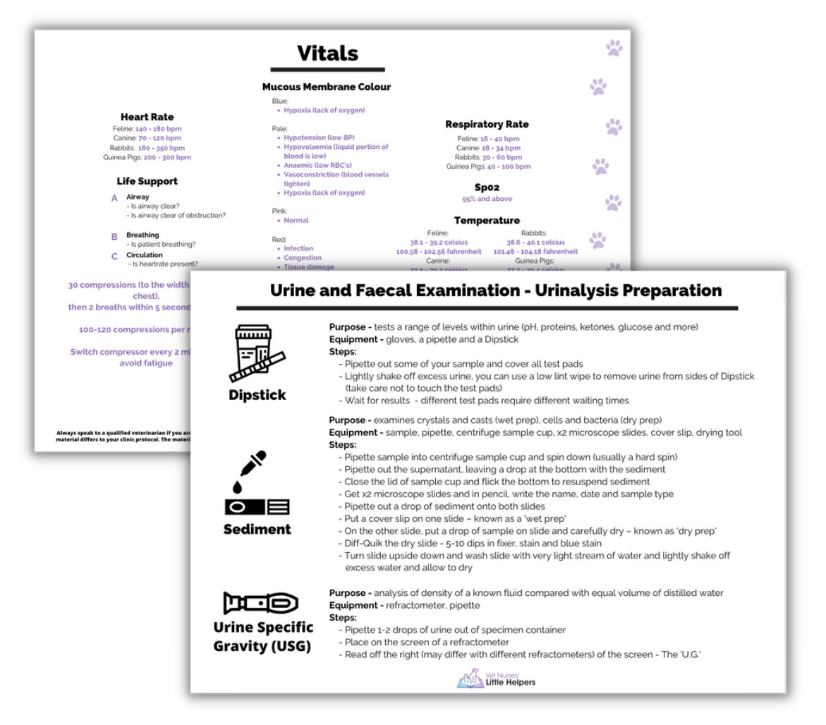 Info Cards – Vet Nurses Little Helpers